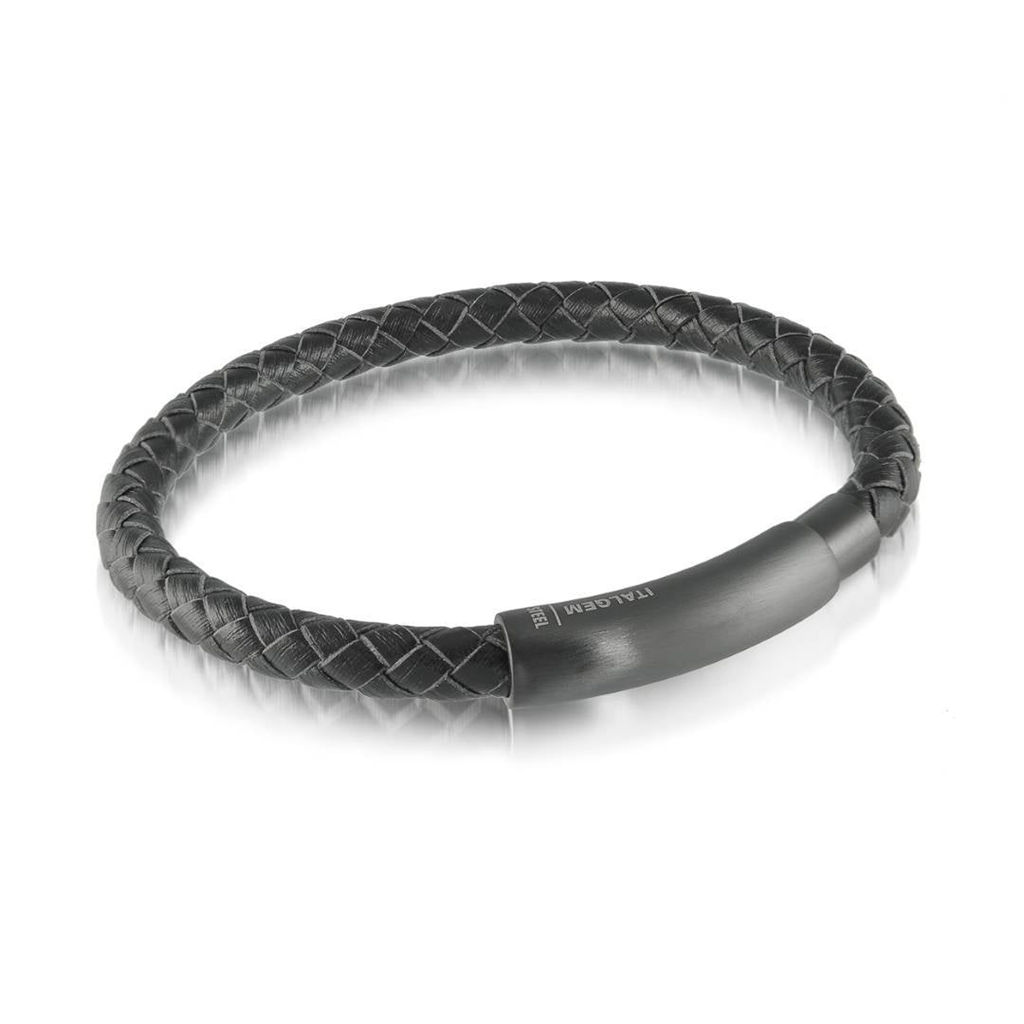 Bold & Stylish Alternative Metal Bracelets Black Braided Leather ...